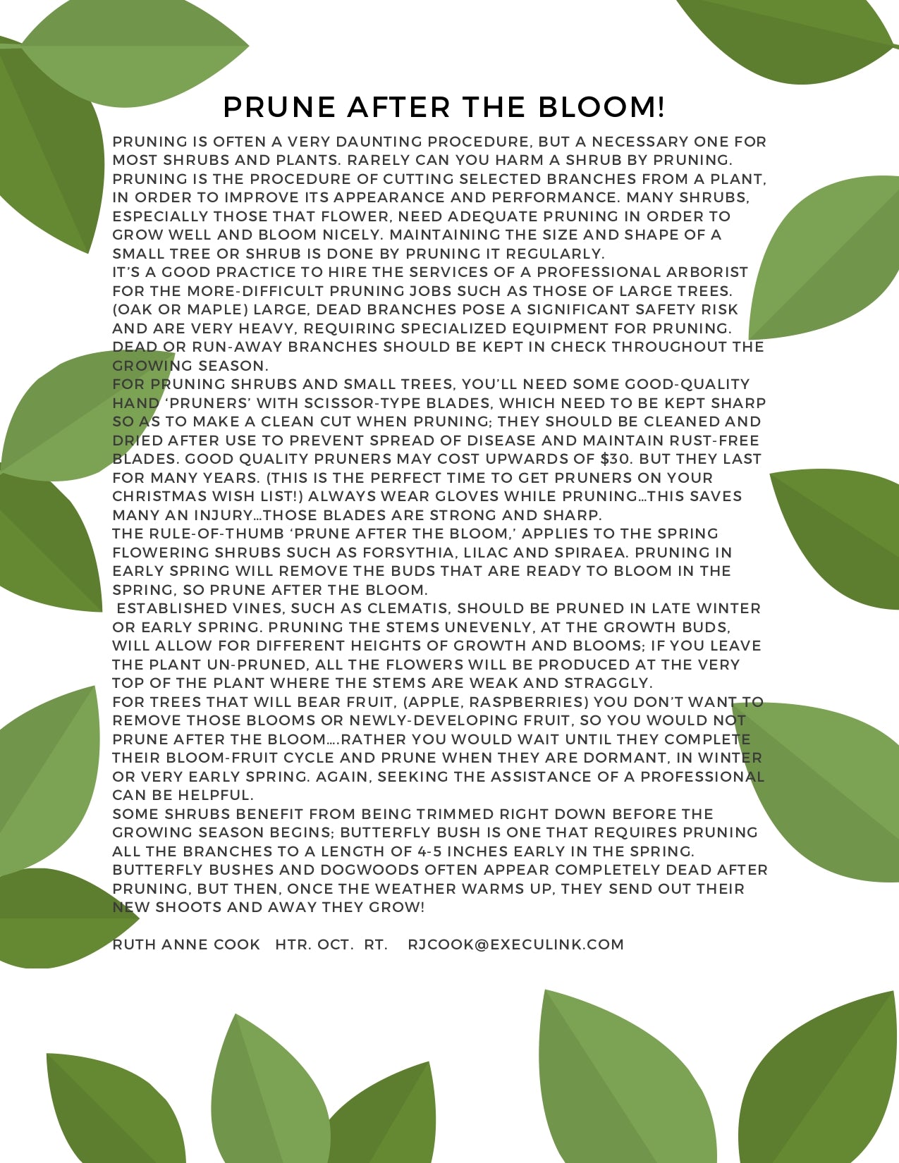 Prune after the Bloom! – Westland Greenhouses